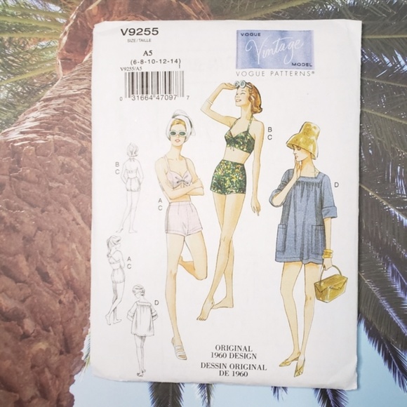 Vogue | Office | V9255 6s Vintage Vogue Reprint Pattern Swimsuit | Poshmark